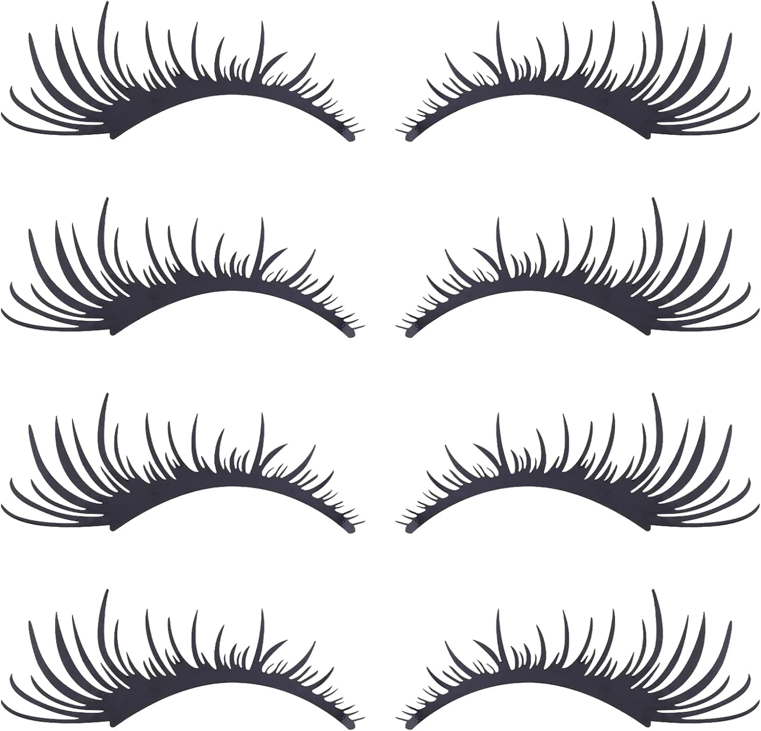 4 Pair 4 Pairs 10x24.7cm Eyelashes Car Headlight Stickers Car Styling ...