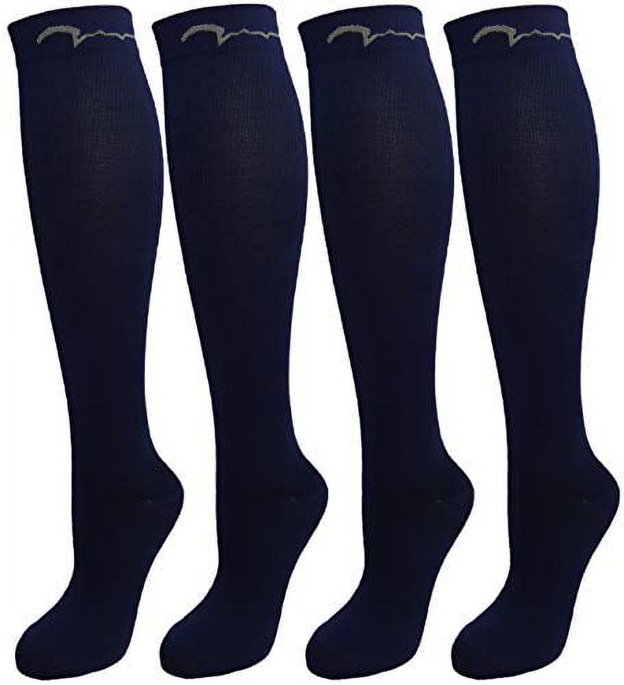 4 Pair All Navy Blue Extra Soft Compression Socks 15-20 mmHg. for ...