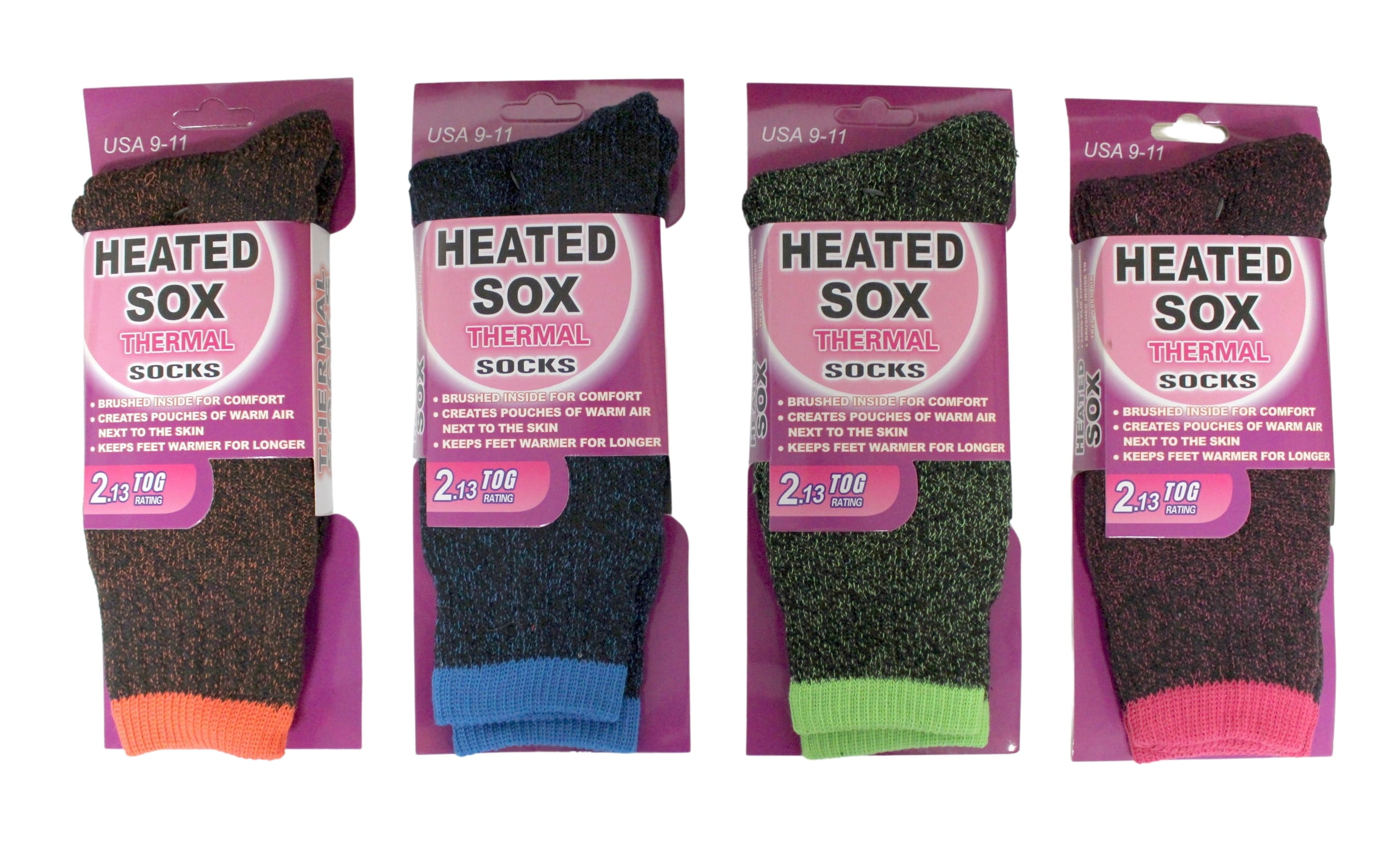 4 Pair Heated Socks Heat Thermal Insulated Warm Boot Socks Brushed ...
