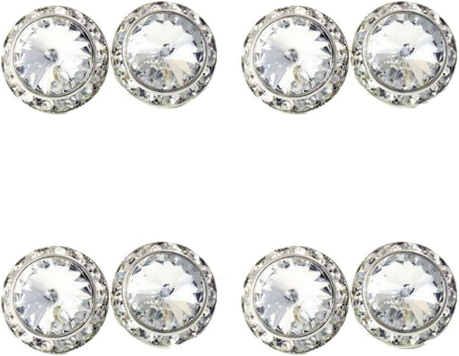 4 Pairs 17Mm Round Shaped Acrylic Stone Crystal Post Earring Studs ...