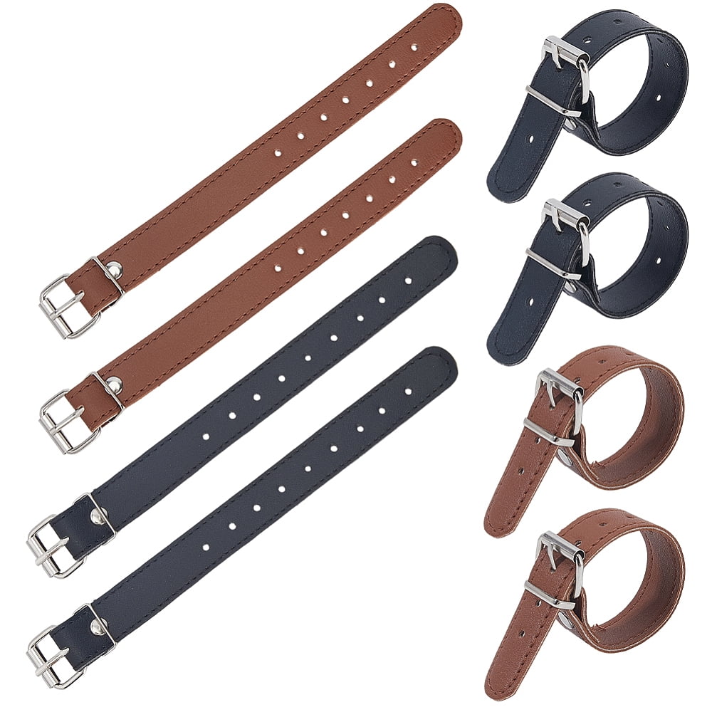 4 Pairs 2 Colors Imitation Leather Bicycle Basket Belt with Alloy ...