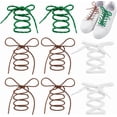 4 Pairs 3 Styles Polyester Waxed Cord Shoelaces Round Mixed Color ...