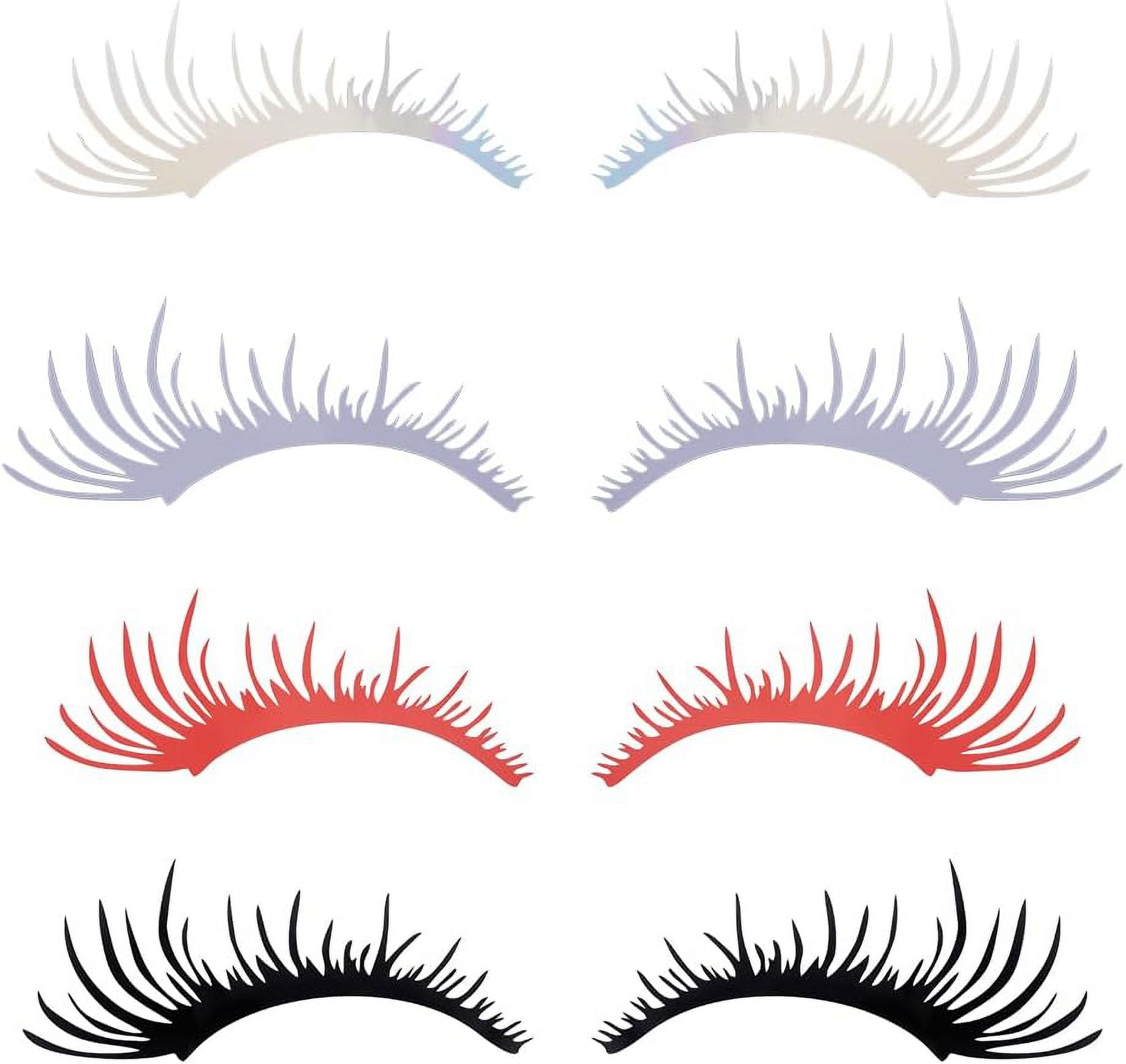 4 Pairs 4 Colors PET Eyelash Car Stickers Waterproof Self Adhesive ...
