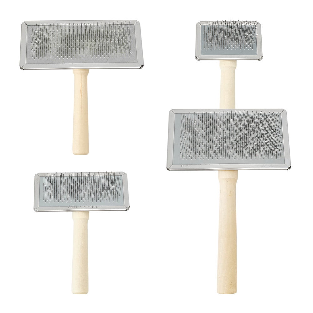 4 Pairs 4 Styles 201 Stainless Steel Pet Combs with Wooden Handle Cat ...