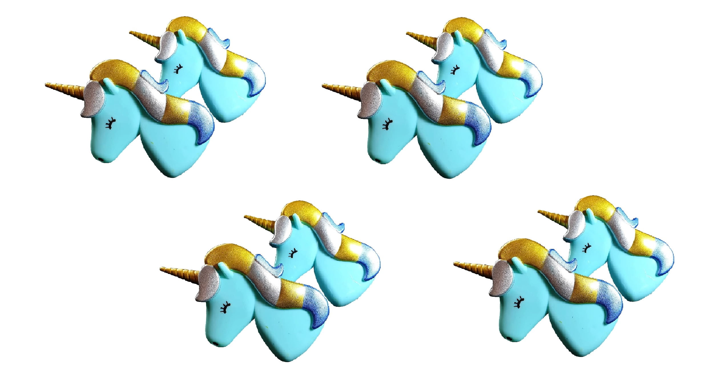 4 Pairs (8 Ct) Blue Unicorn Style Beach Towel Holders, Clips, Beach ...
