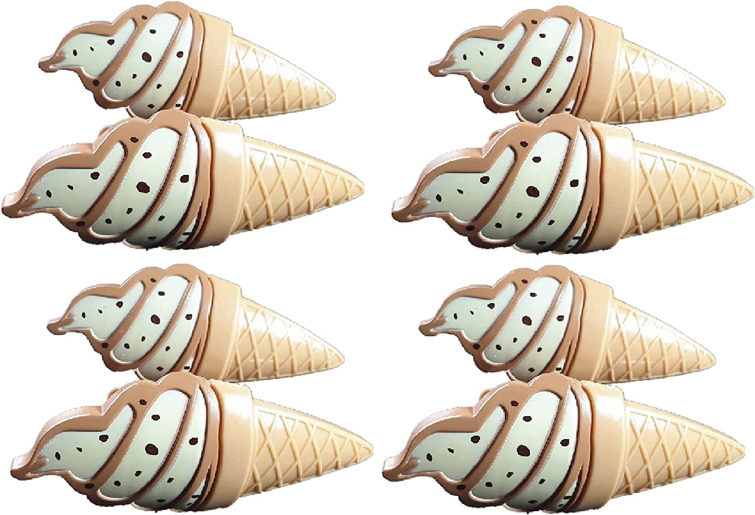4 Pairs (8 Ct) White Ice Cream Style Beach Towel Holders, Clips, Beach ...