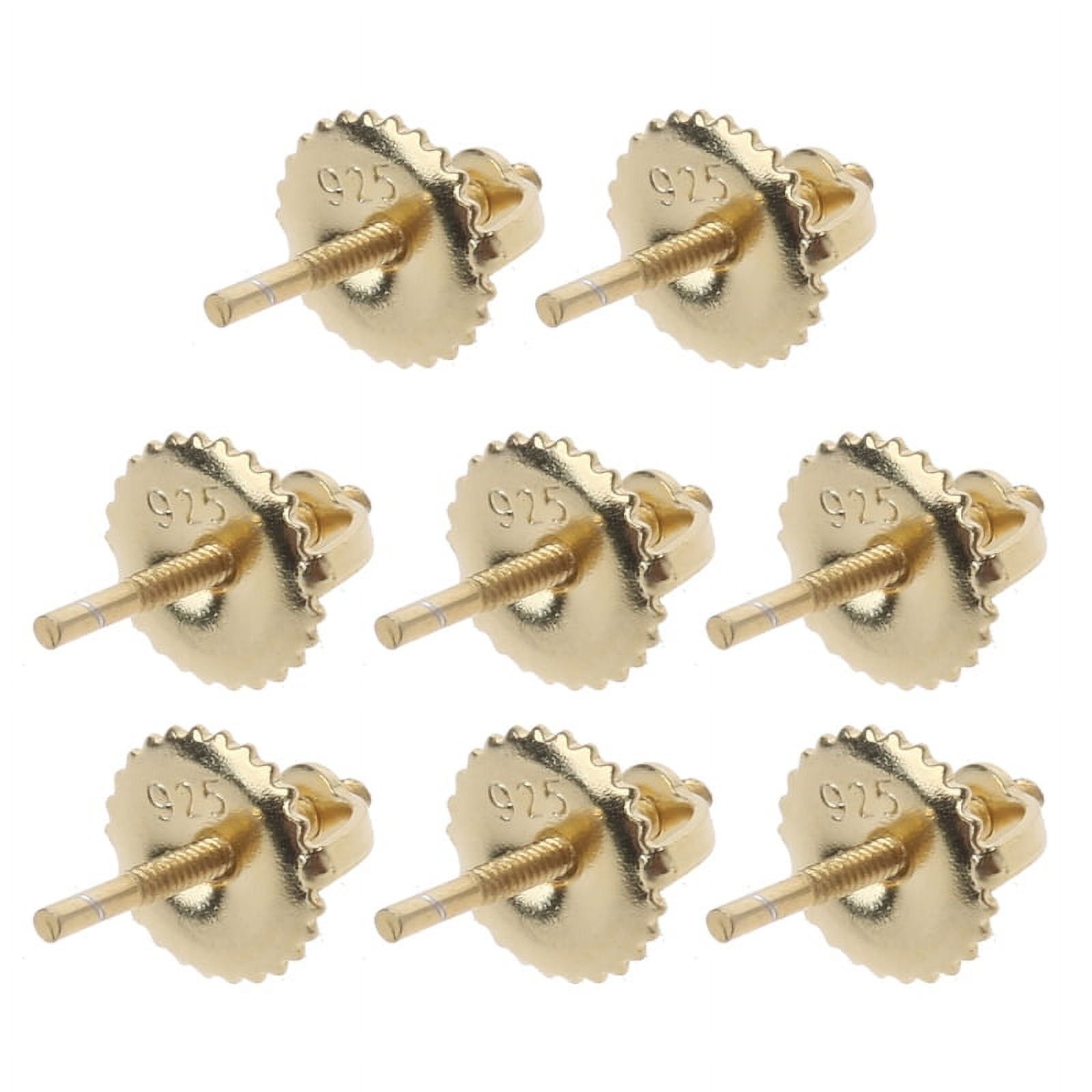 4 Pairs 925 Sterling Silver Earrings Secure Screw on Earring Backs ...