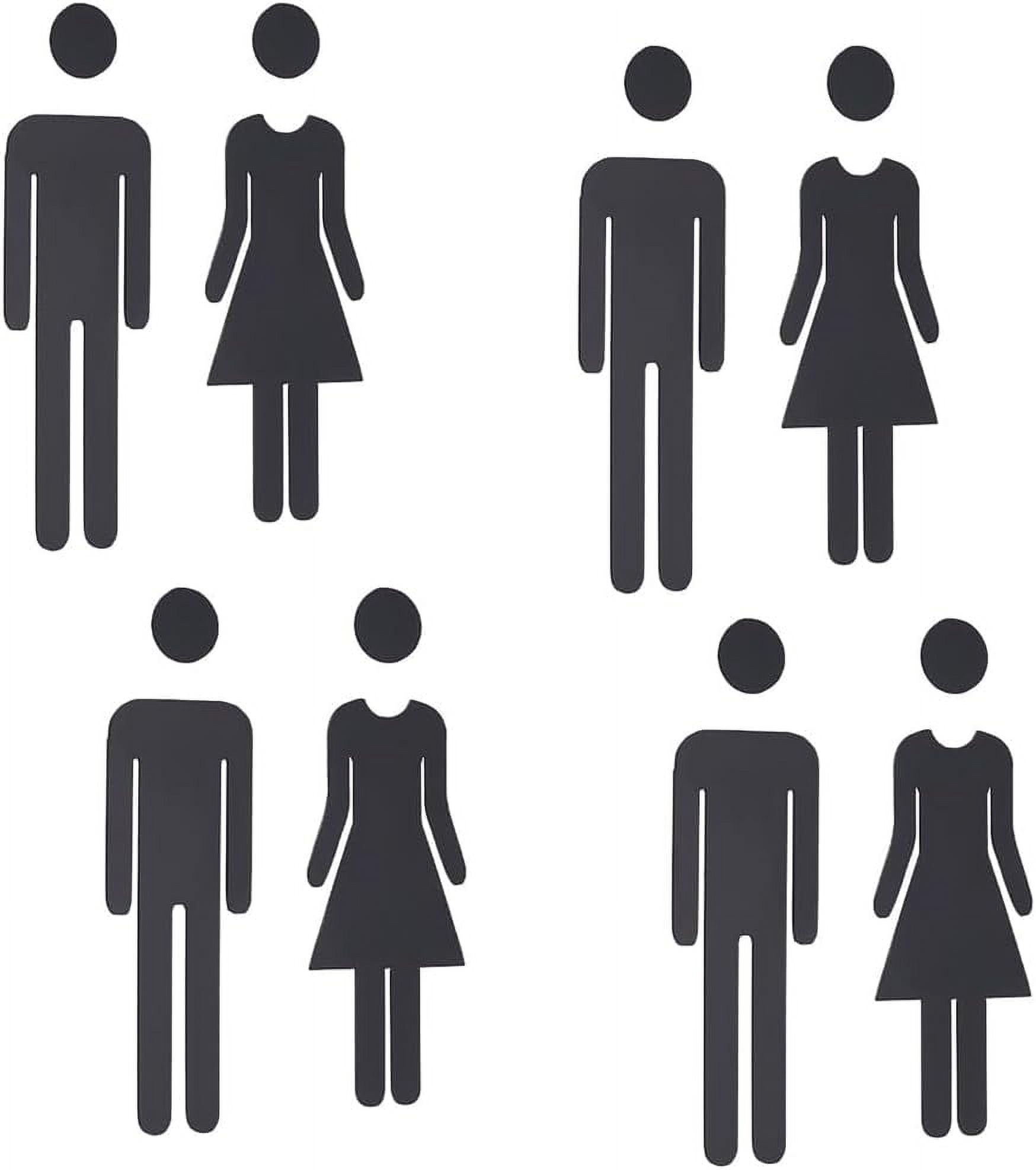 4 Pairs Acrylic Bathroom Sign Men's and Women's Toilet Identification ...