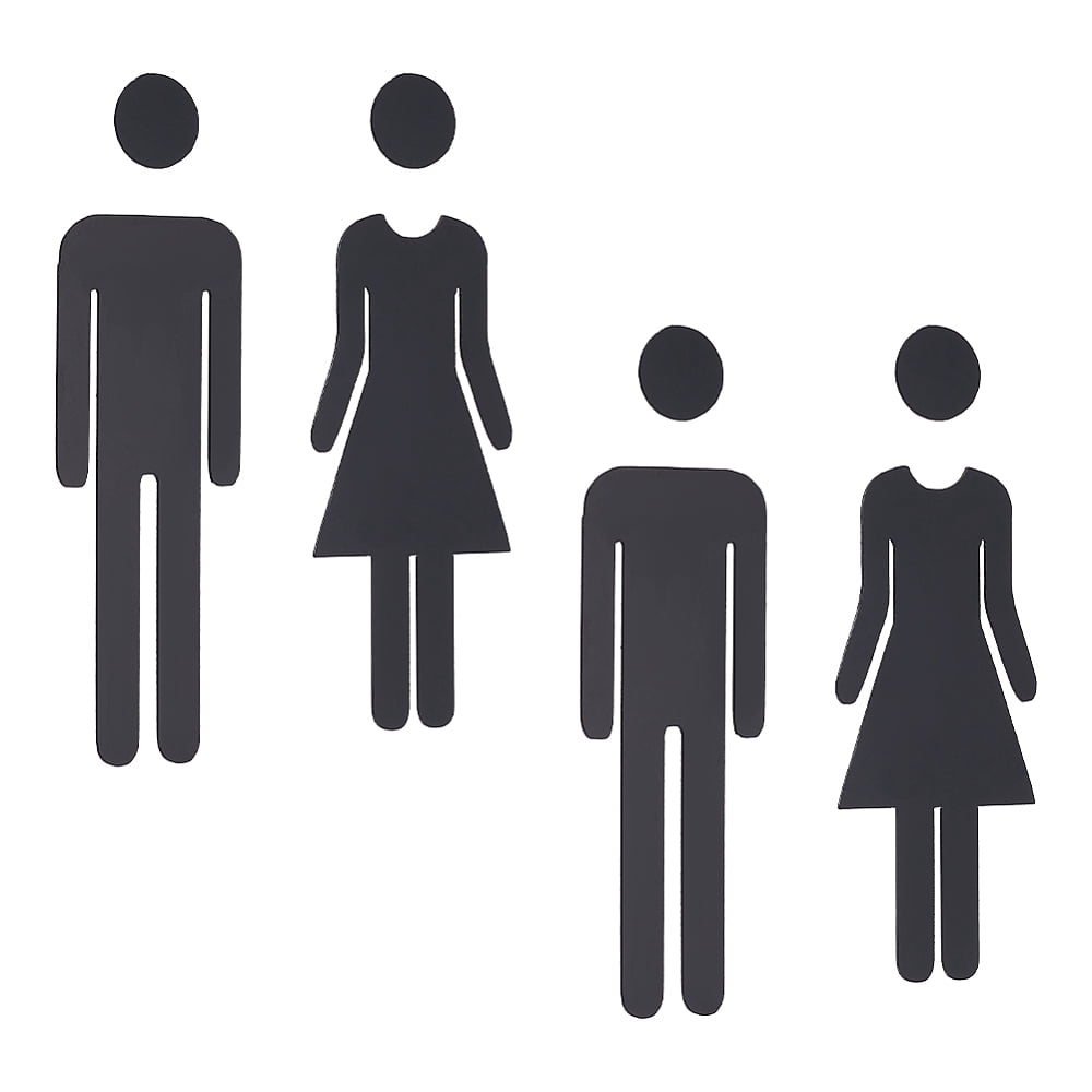 4 Pairs Acrylic Bathroom Sign Men's and Women's Toilet Identification ...
