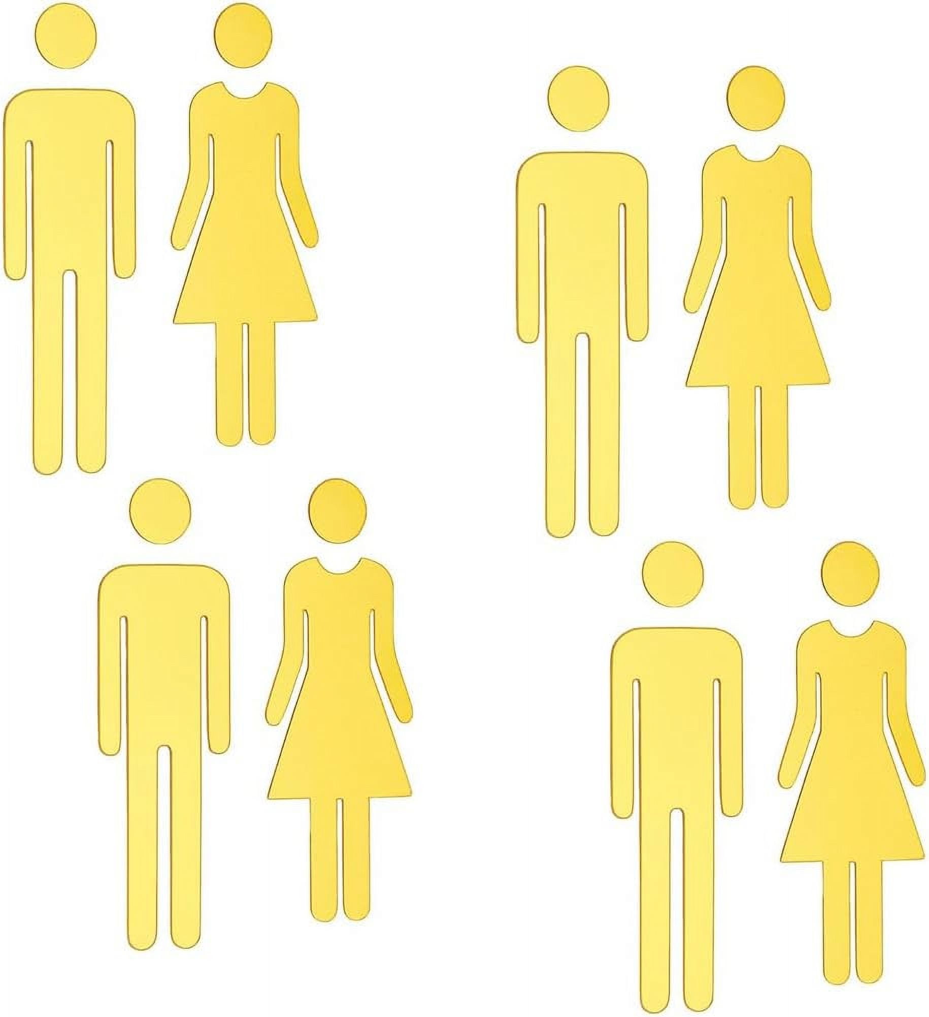 4 Pairs Acrylic Bathroom Sign Men's and Women's Toilet Identification ...