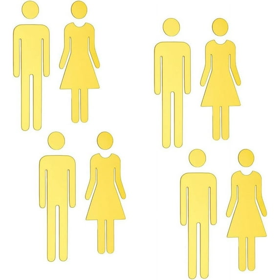 4 Pairs Acrylic Bathroom Sign Men's and Women's Toilet Identification ...