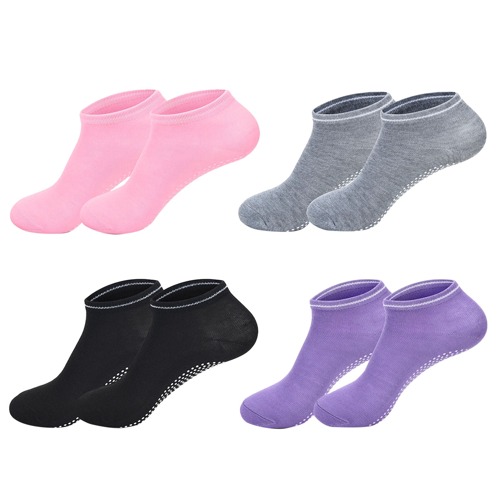 4 Pairs Anti - Slip Socks for Women - Comfortable Cotton, Silicone ...