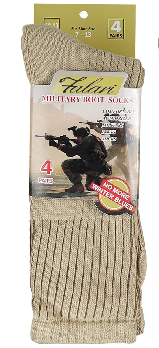 4 Pairs Army Boot Socks for Military Personnel, Law Enforcement ...