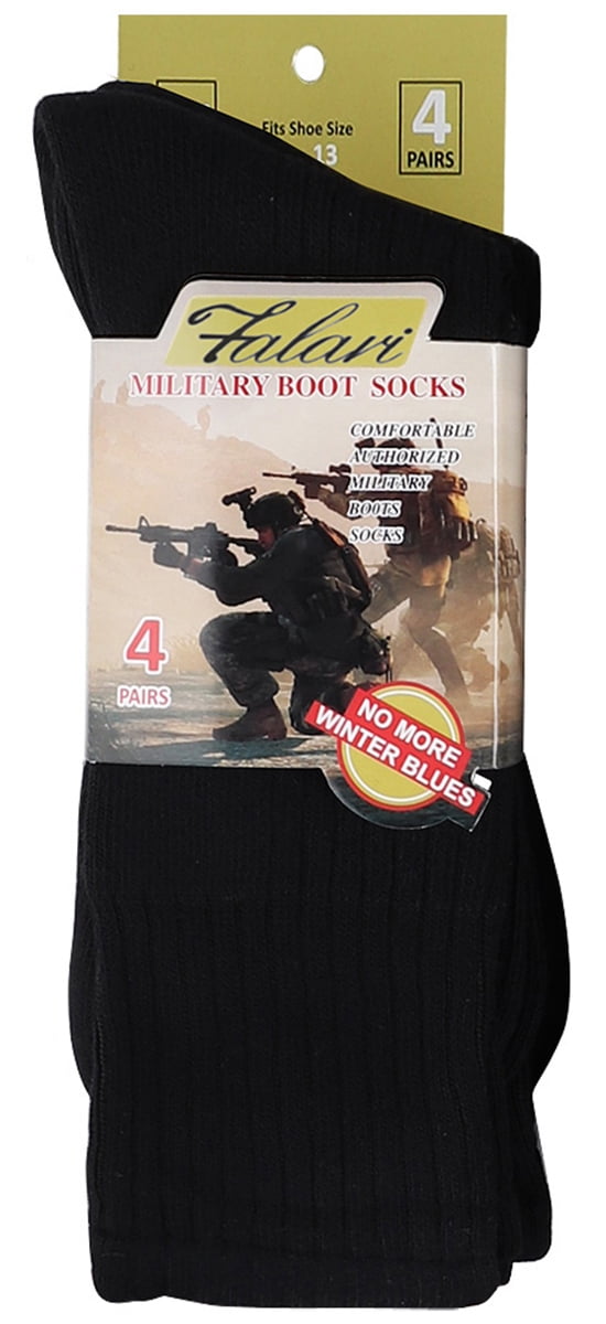 4 Pairs Army Boot Socks for Military Personnel, Law Enforcement ...