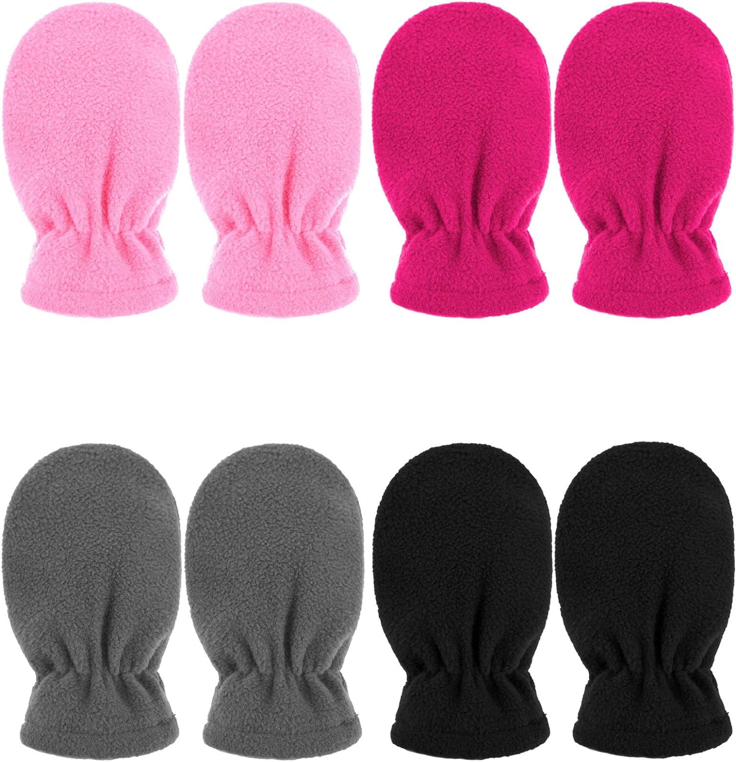 4 Pairs Baby Winter Mittens 6-12 Months Toddler Gloves Infant Warm Snow ...