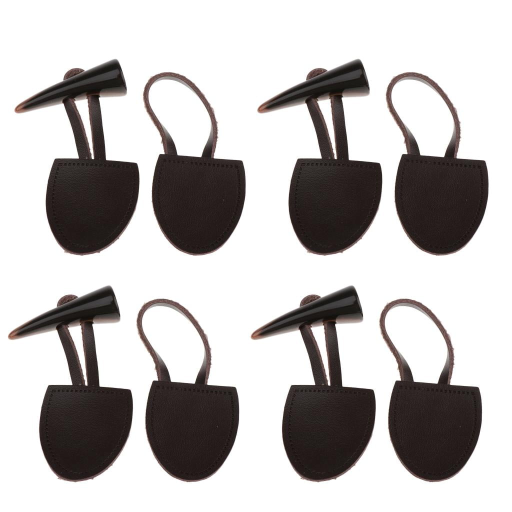 4 Pairs Buttons Coat Toggle Buttons Leather Hook Clasp Decoration DIY ...