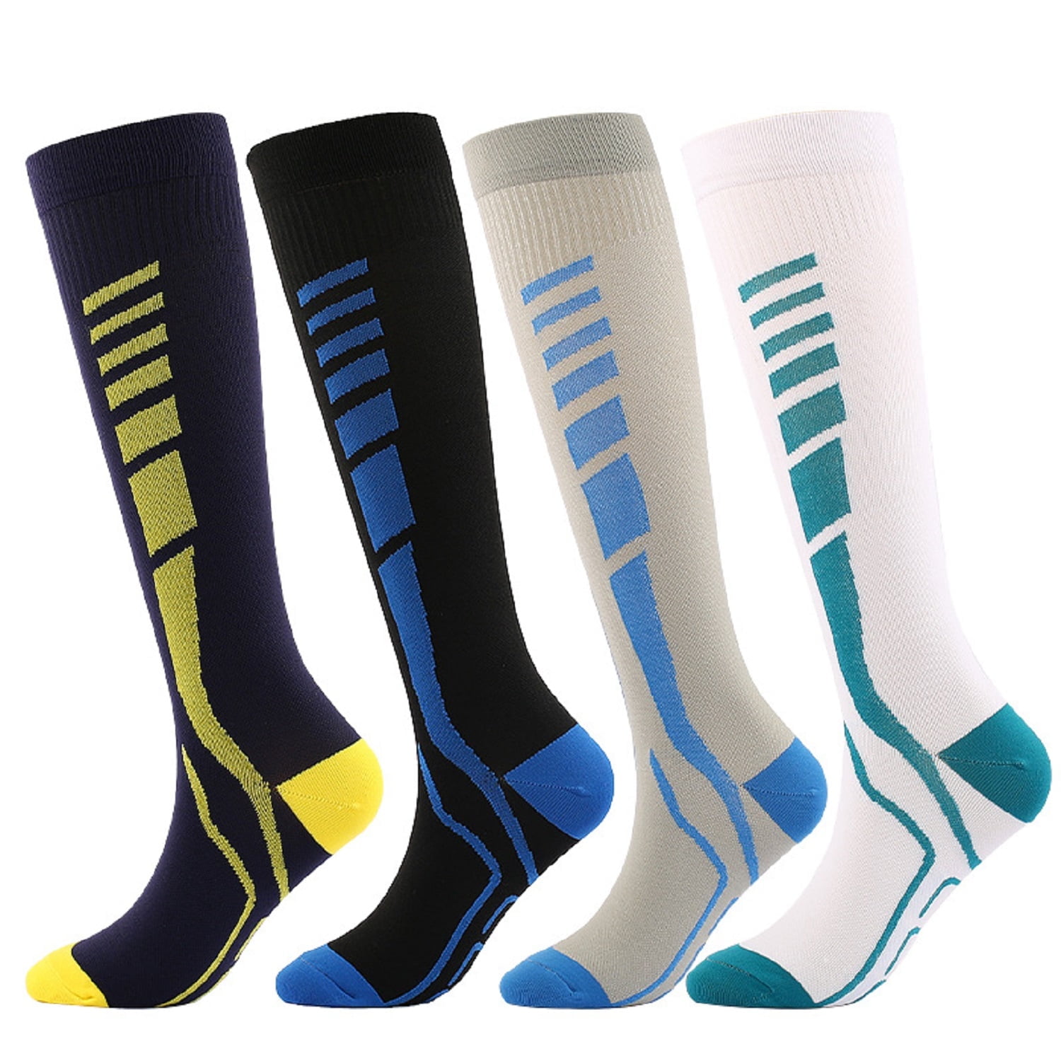 4 Pairs Compression Socks for Men Support Varicose Veins, Compression ...