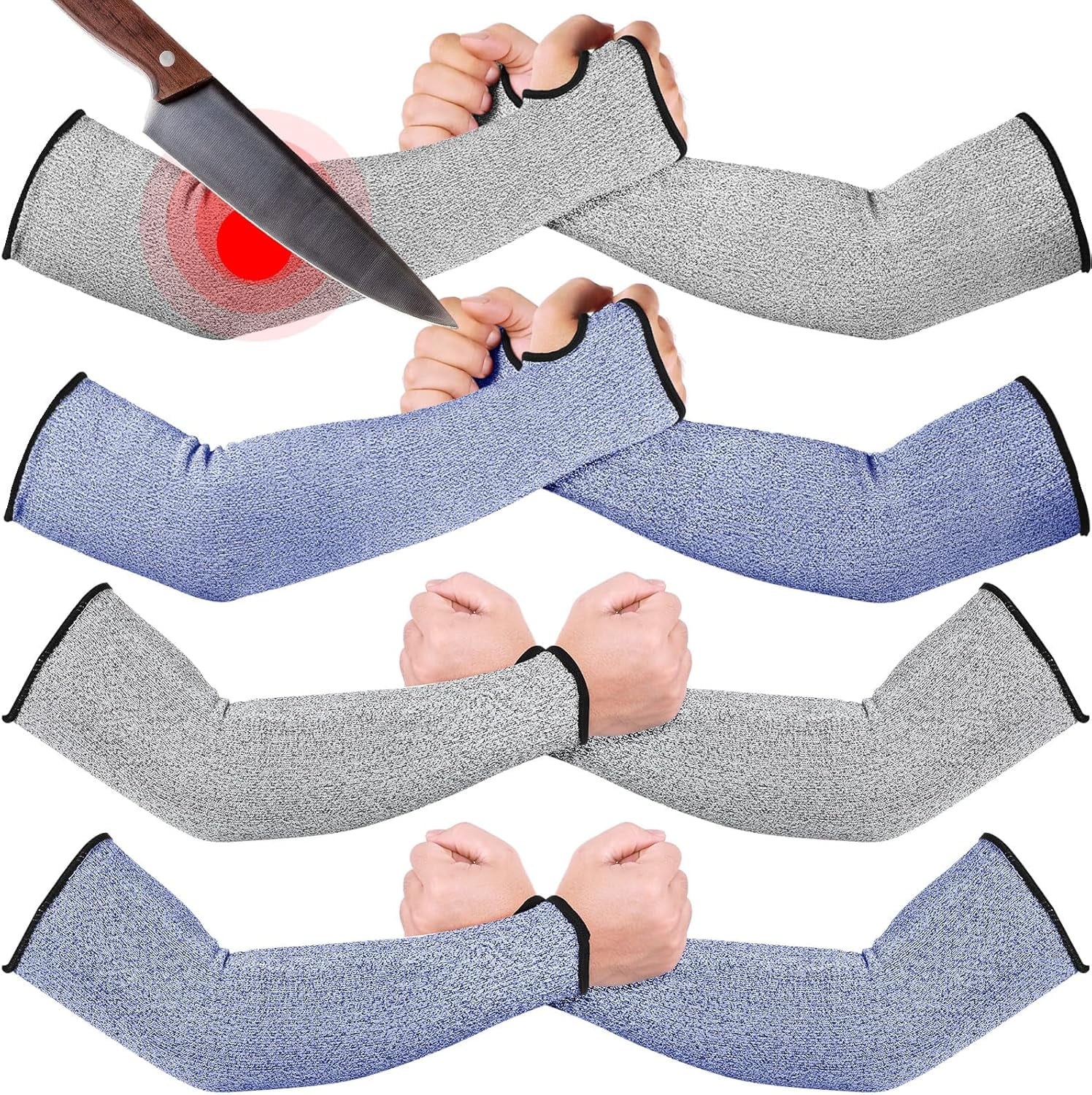 4 Pairs Cut Resistant Sleeves Thin Arm Protectors Arm Guard for Thin ...