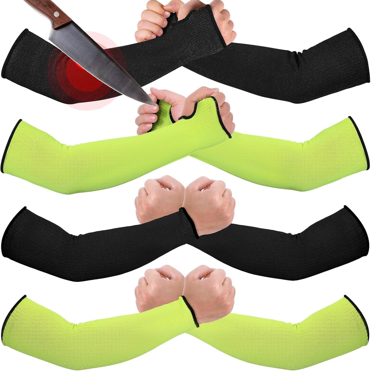 4 Pairs Cut Resistant Sleeves Thin Arm Protectors Arm Guard for Thin ...