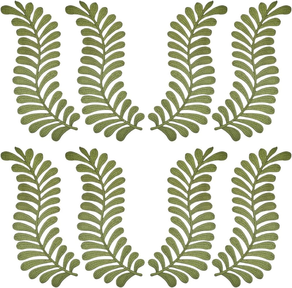 4 Pairs Dark Olive Green Ivy Leaf Embroidery Patch Leaves Iron On ...