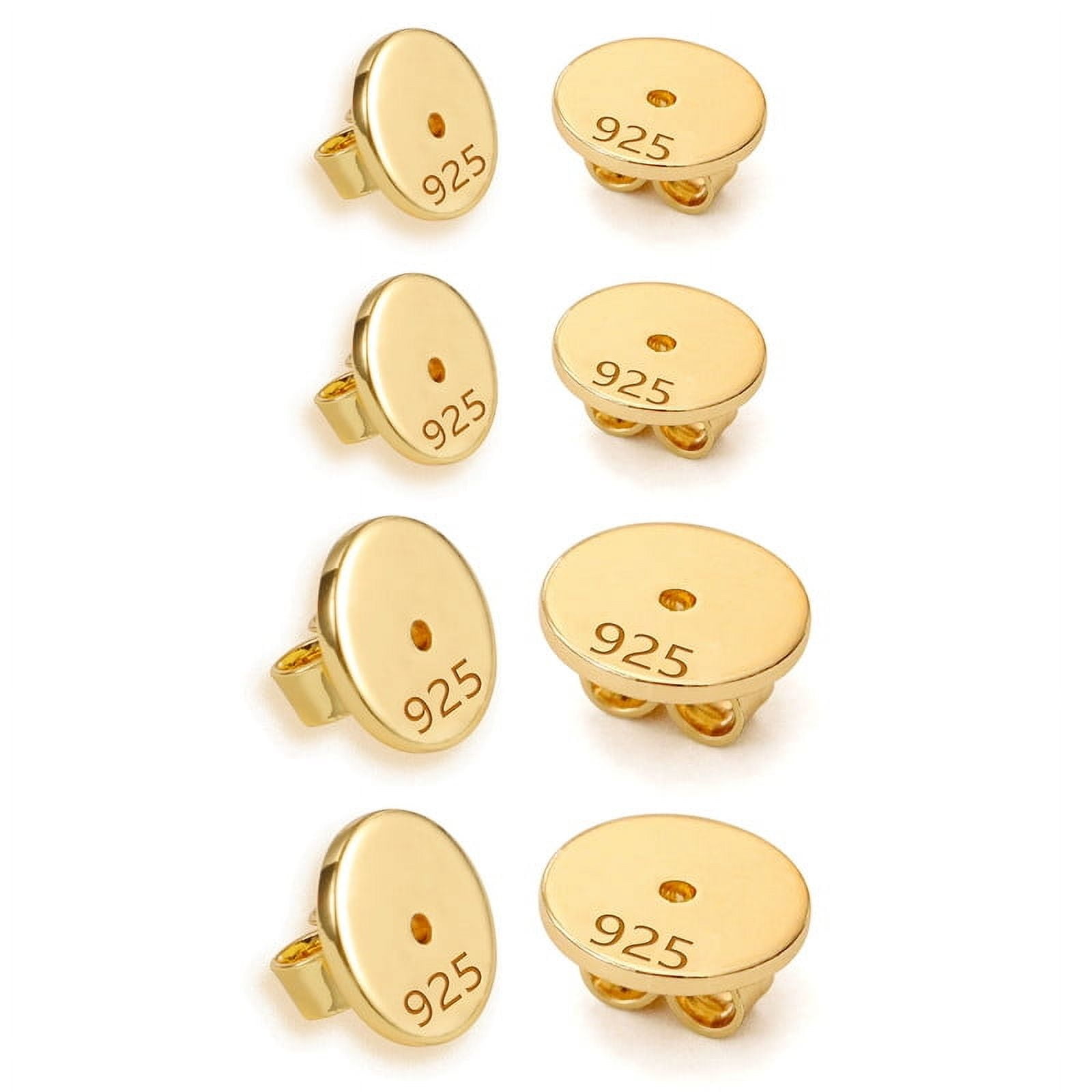 Alexcraft 4 Pairs Earring Backs, 14K Gold Plated, Secure Hypoallergenic ...