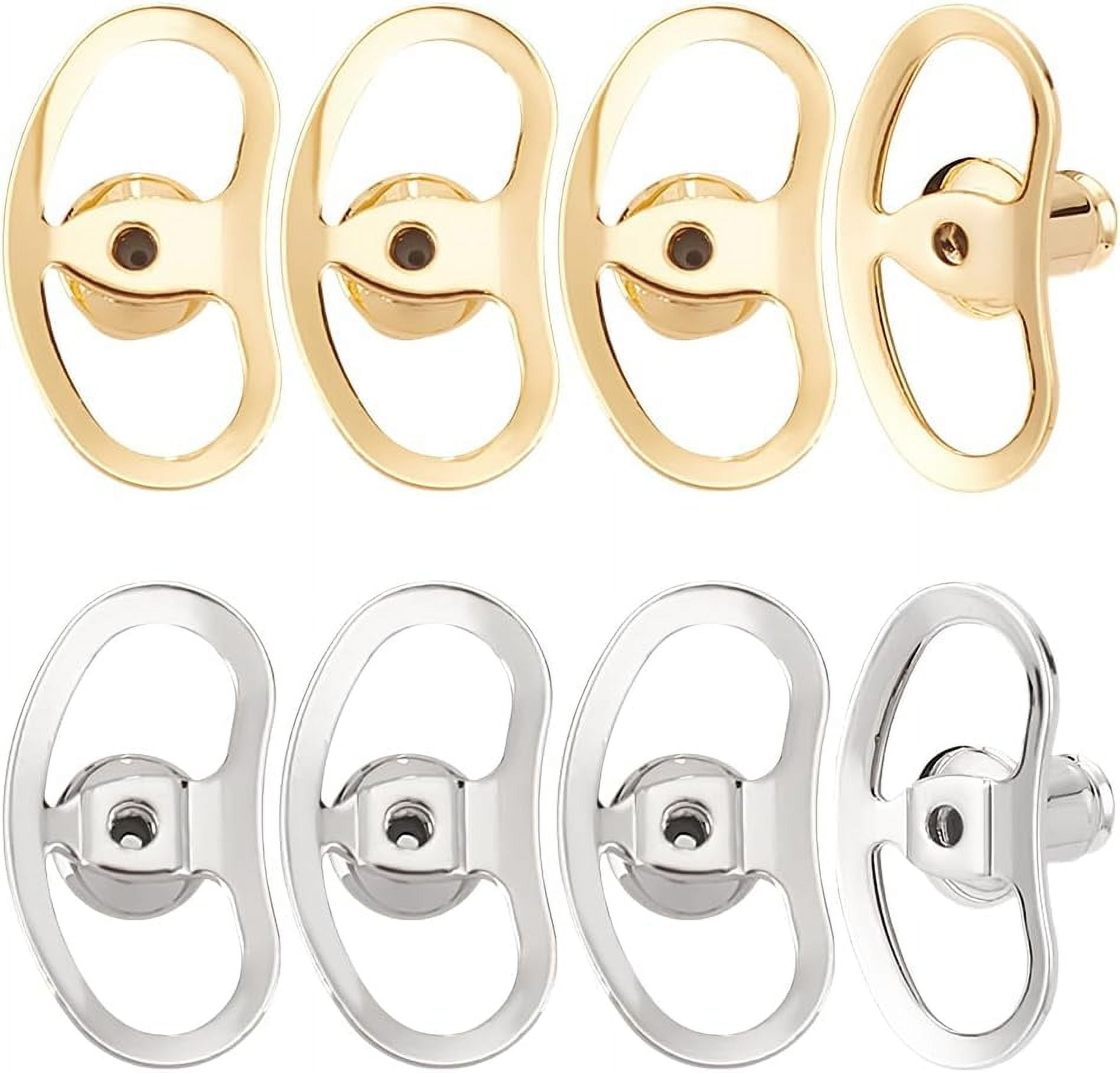 4 Pairs Earring Backs for Studs 2 Colors Brass Earring Lifters Flower ...
