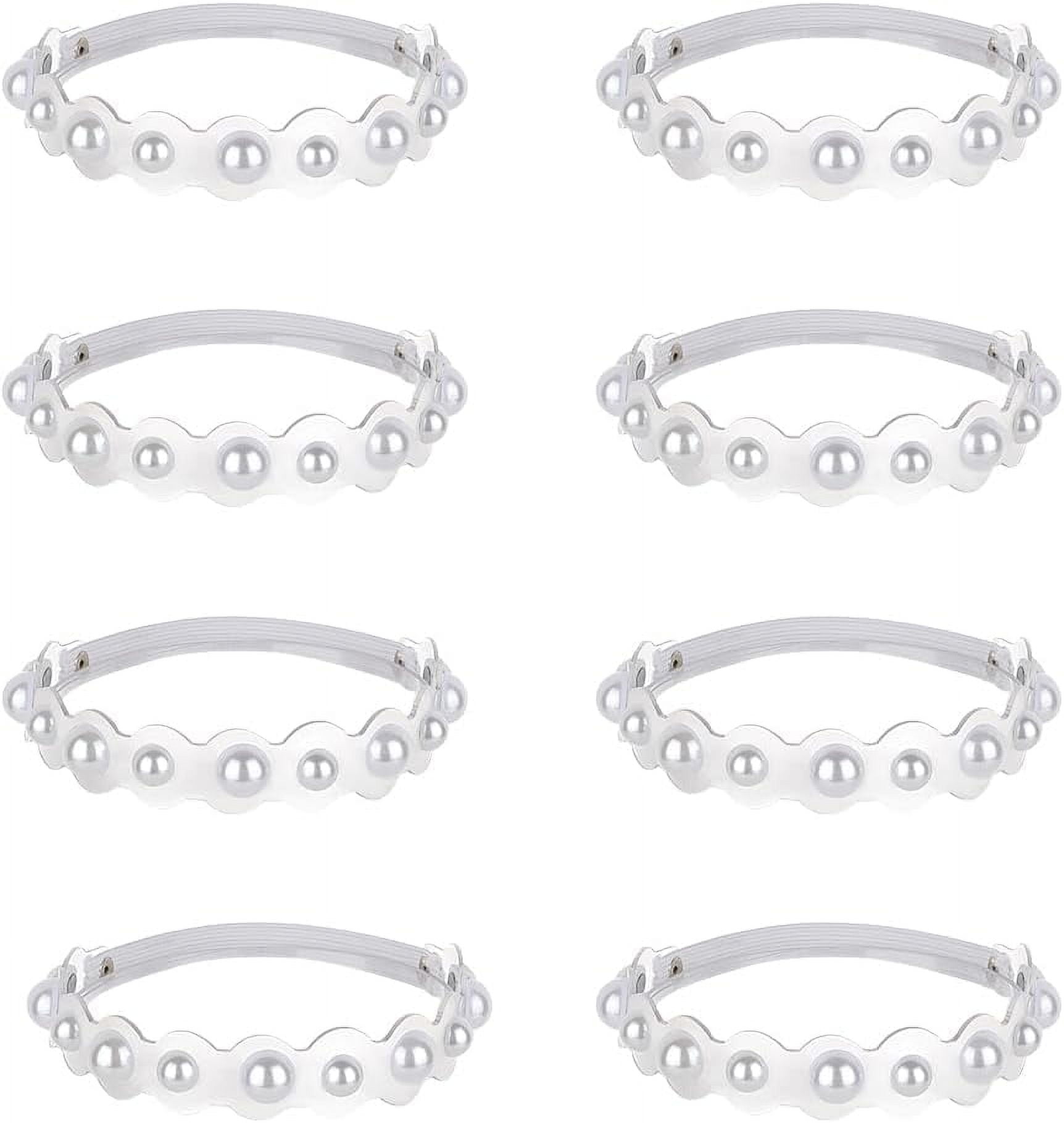 4 Pairs Elastic Shoe Straps Bands Detachable Shoe Straps with Pearl ...