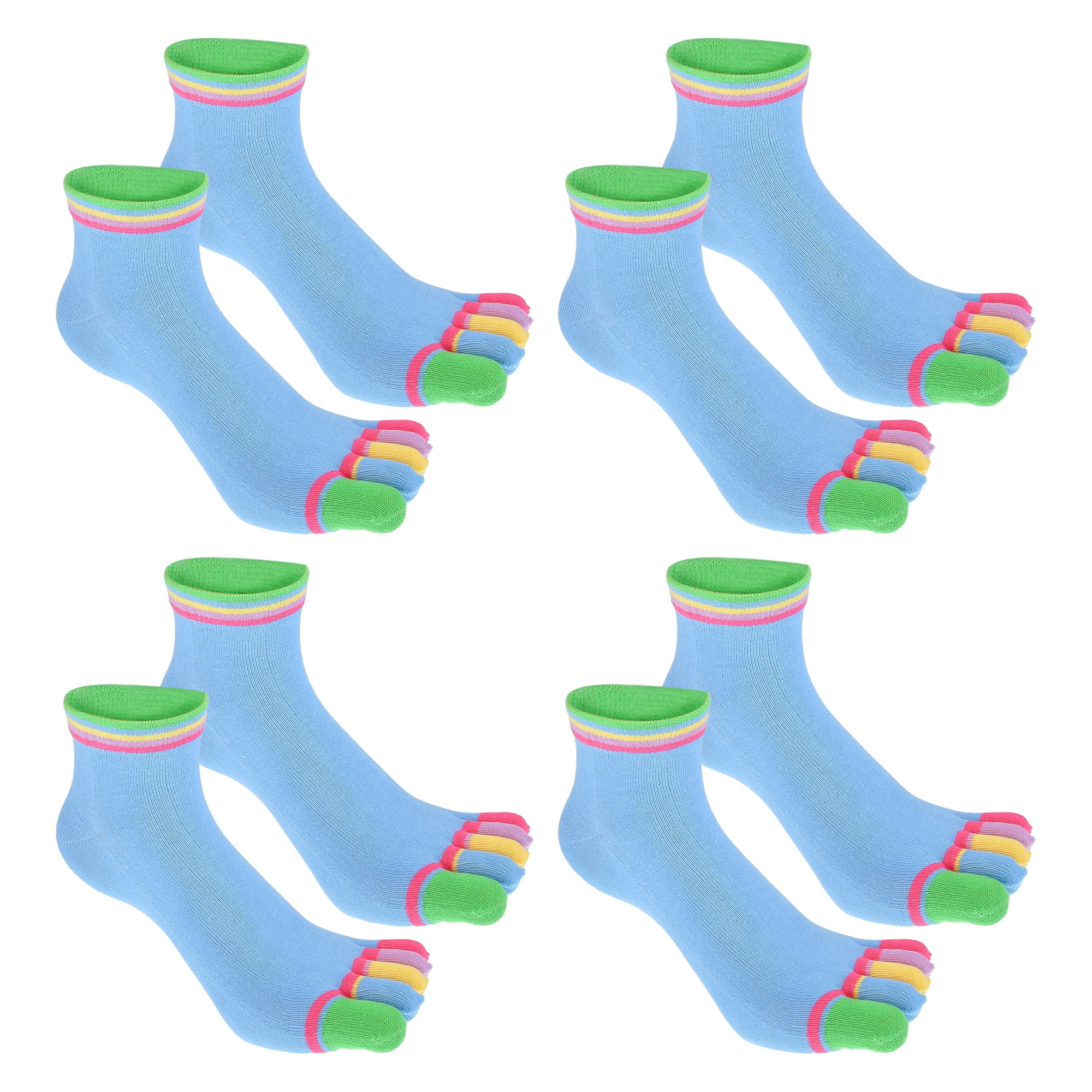 4 Pairs Full Finger Toe Socks Men Women Non Slip Sticky Five Toe Socks ...
