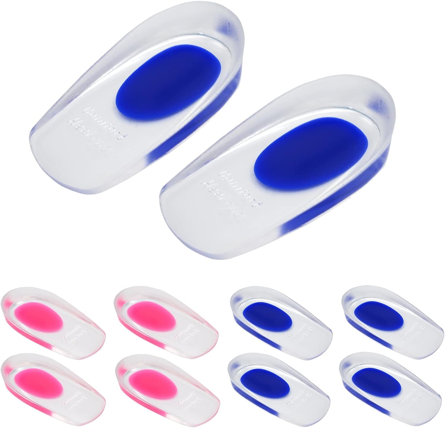 4 Pairs Gel Heel Cups, Shoe Inserts for Plantar Fasciitis, Sore Heel ...