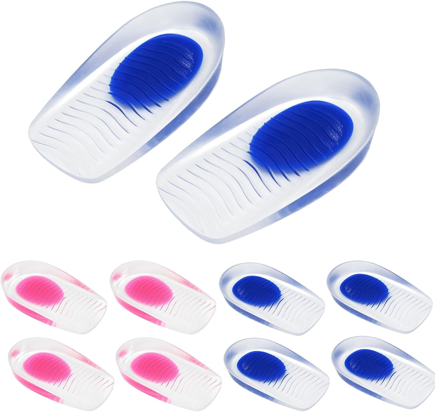 4 Pairs Gel Heel Cups, Shoe Inserts for Plantar Fasciitis, Sore Heel, Heel Pain, Heal Dry ...