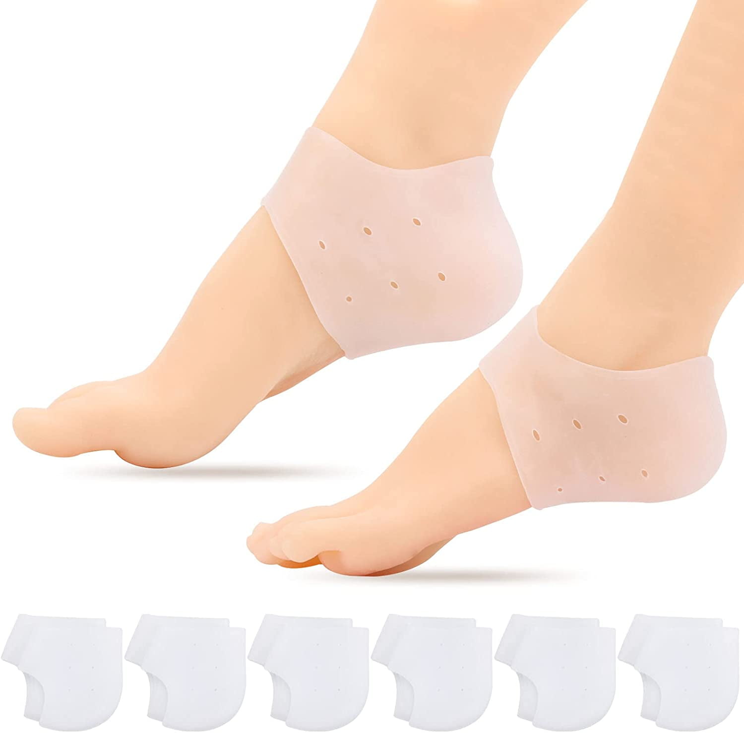 4 Pairs Gel Heel Protectors Breathable Heel Sleeves Pads Gel Heel ...