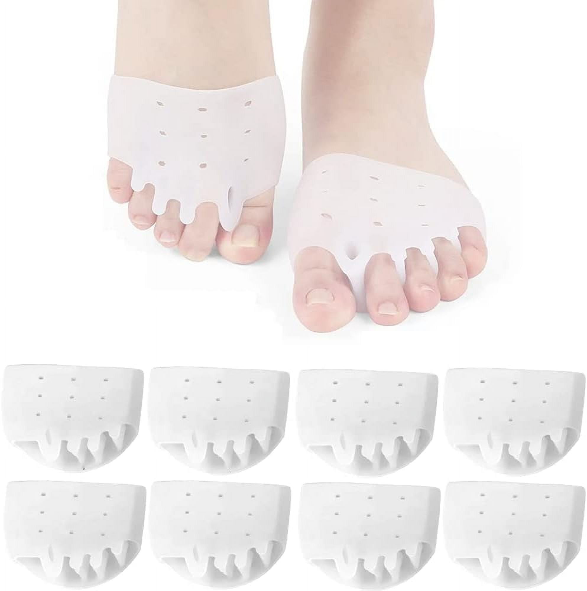 4 Pairs Gel Toe Separators Metatarsal Pads Ball of Foot Cushion Pads ...