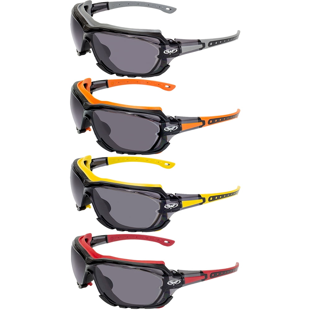 Global Vision 4 Pairs Global Vision Octane Safety Glasses Grey Orange ...