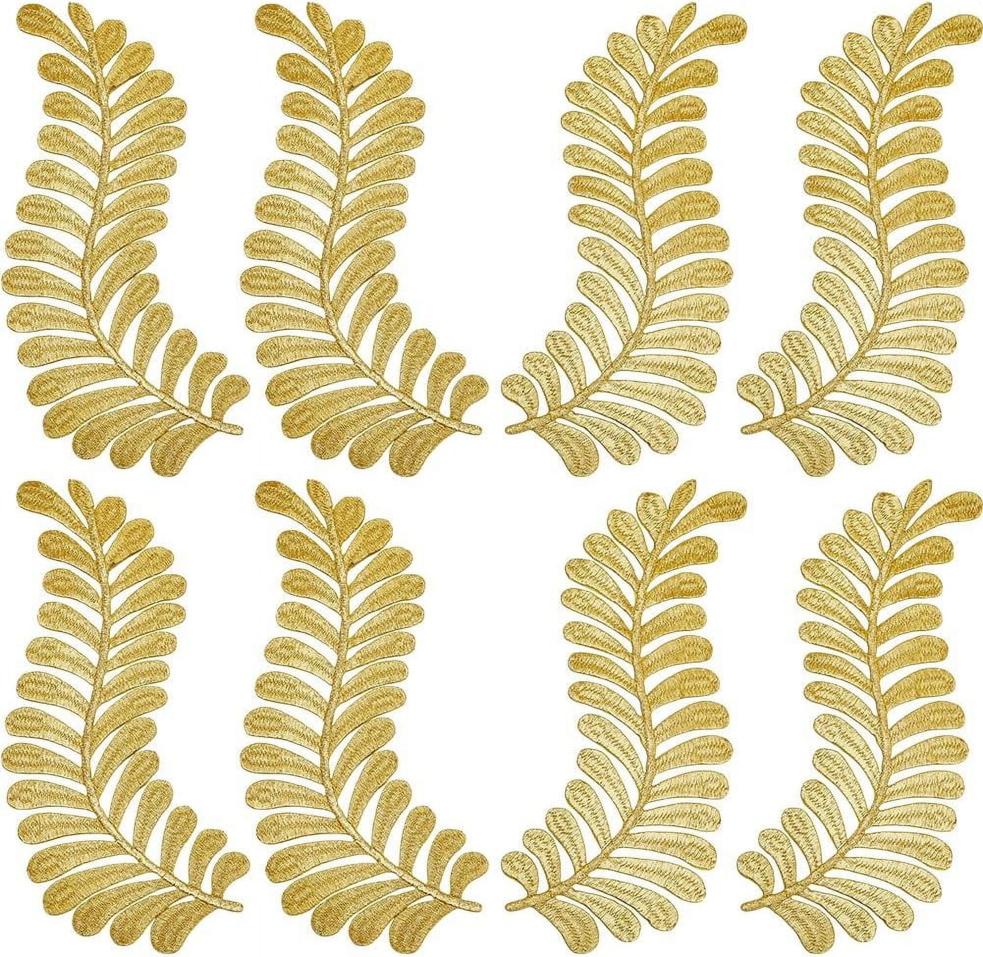 4 Pairs Gold Ivy Leaf Embroidery Patch Leaves Iron On Patches Sew On ...