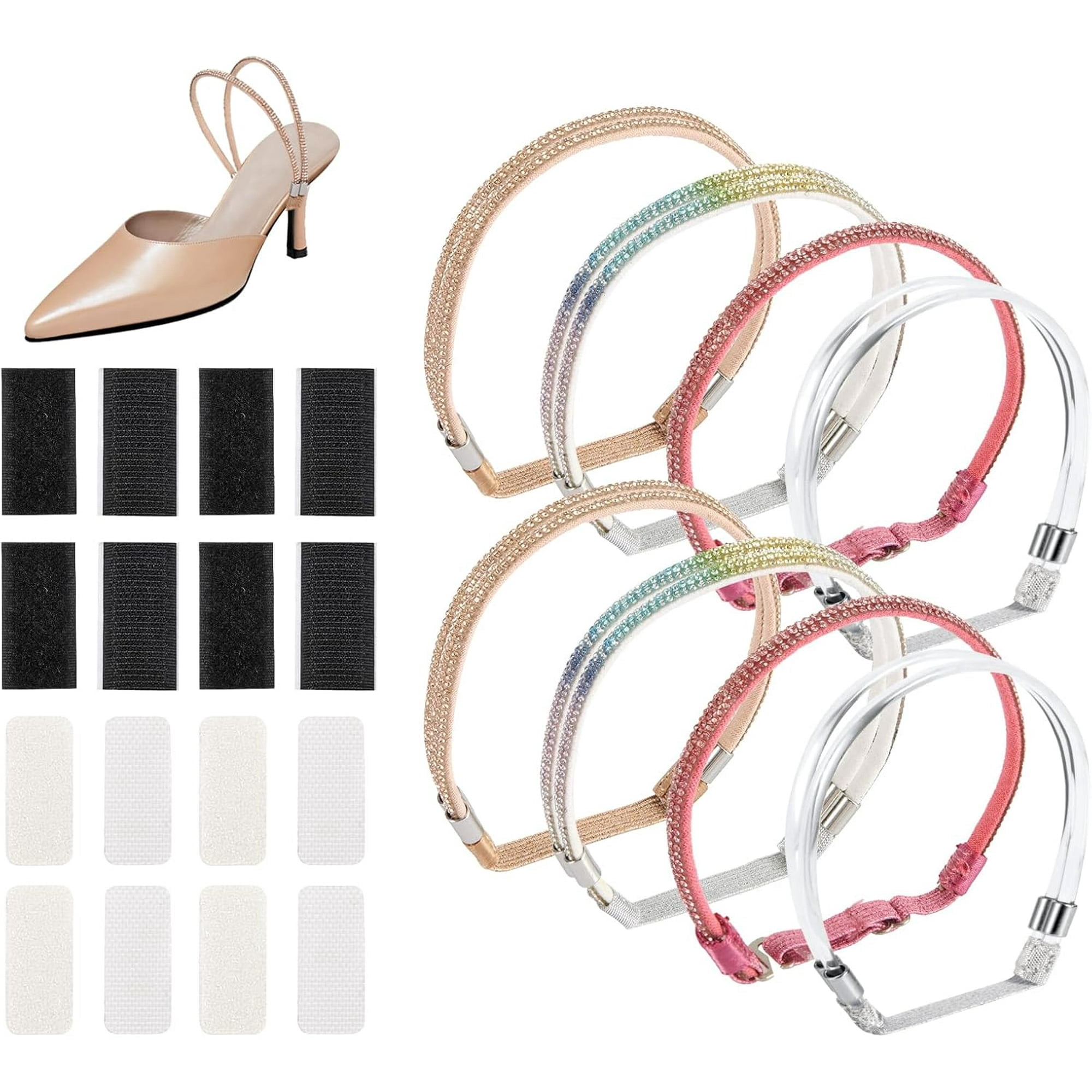 4 Pairs High Heels Shoe Straps, Elastic Rhinestone Lace Heel Straps ...