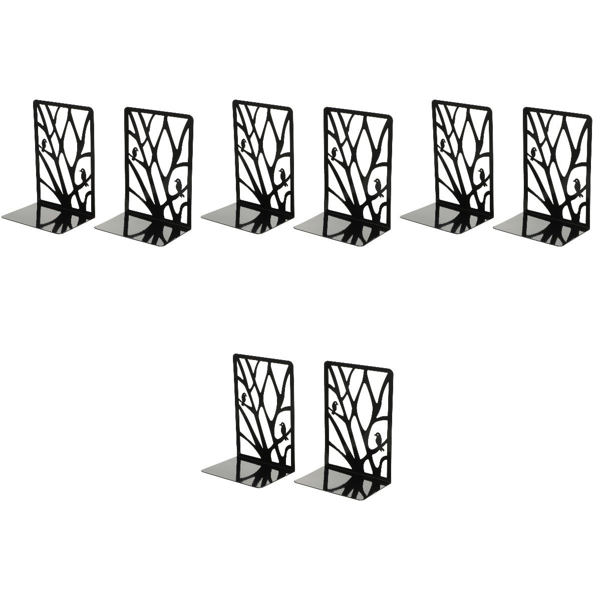 4 Pairs Hollow Book Shelf Holder Desktop Book Ends Iron Book Storage ...
