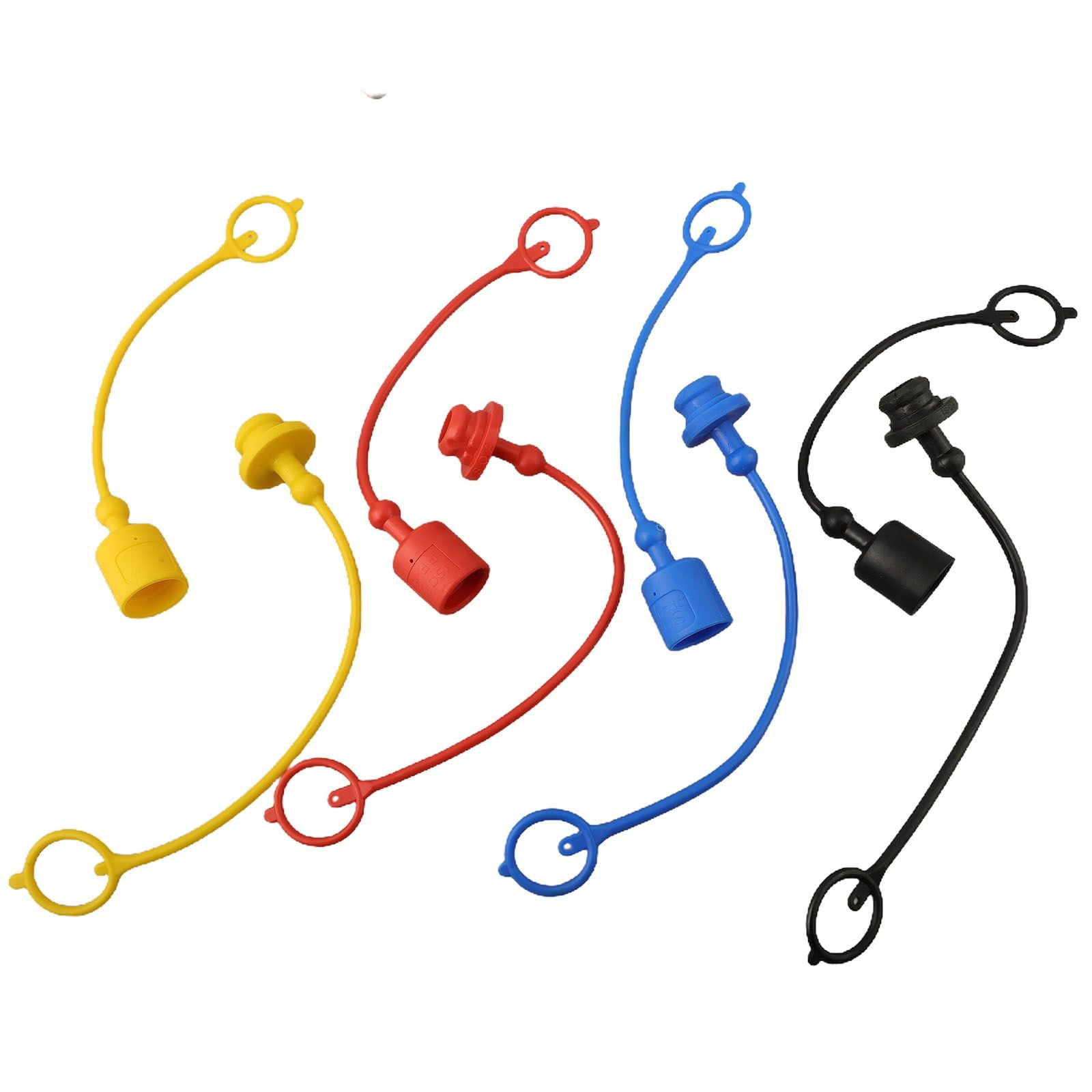 4 Pairs Hydraulic Quick Coupler Male Dust Cap and Female Plug Cover Pvc ...