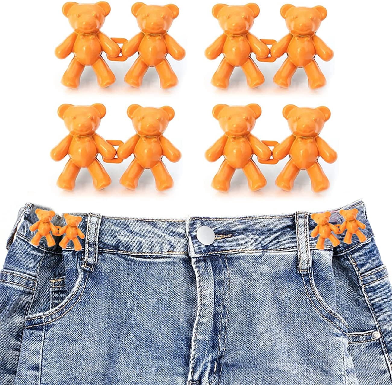 4 Pairs Jeans Button, TRIANU Adjustable Jean Button Pin, Detachable ...