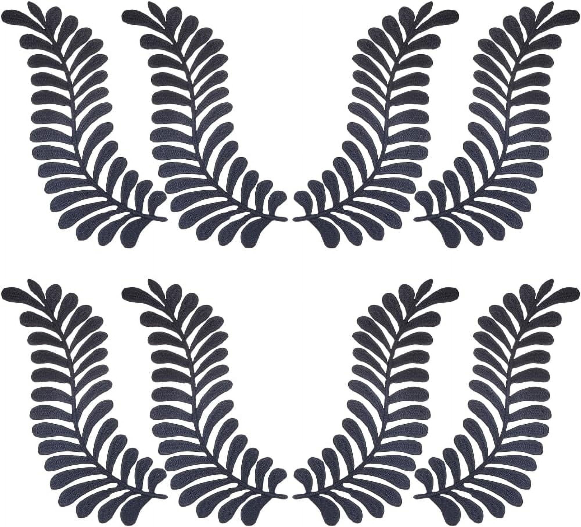 4 Pairs Leaves Iron On Patches Black Ivy Leaf Embroidery Patch Sew On ...