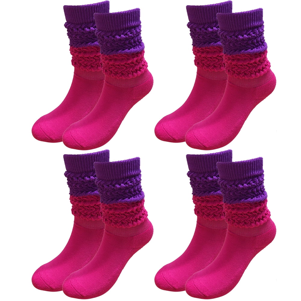 4 Pairs Lolita Slouch Socks Women Sport Candy Colors Casual Ankle Sock ...