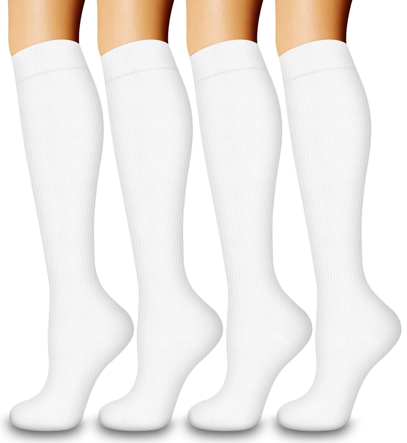 4 Pairs Medical Sport Compression Socks for Women & Men - 15-20mmhg ...