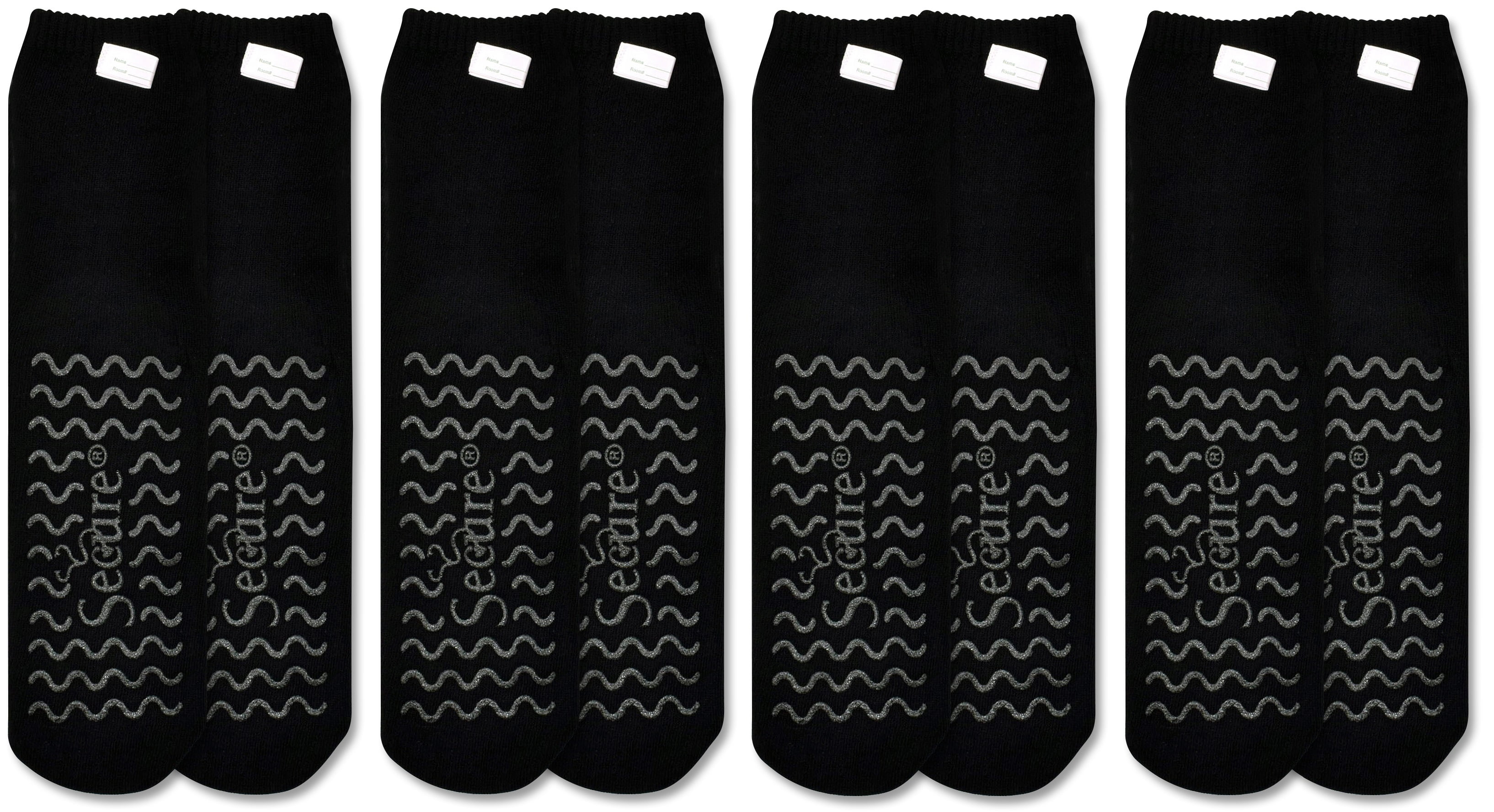 4 Pairs Non Skid Socks with All-Around Grip Tread - Hospital Style ...