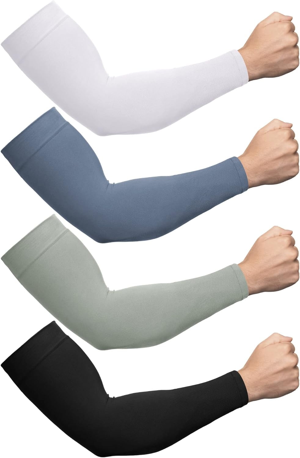 4 Pairs Plus Size Cooling Arm Sleeves Sun Sleeves Men Women UV Sun ...