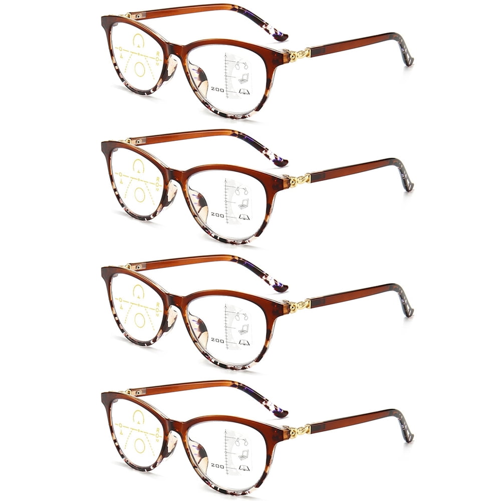 4 Pairs Progressive Multifocal Reading Glasses Blue Light Blocking ...