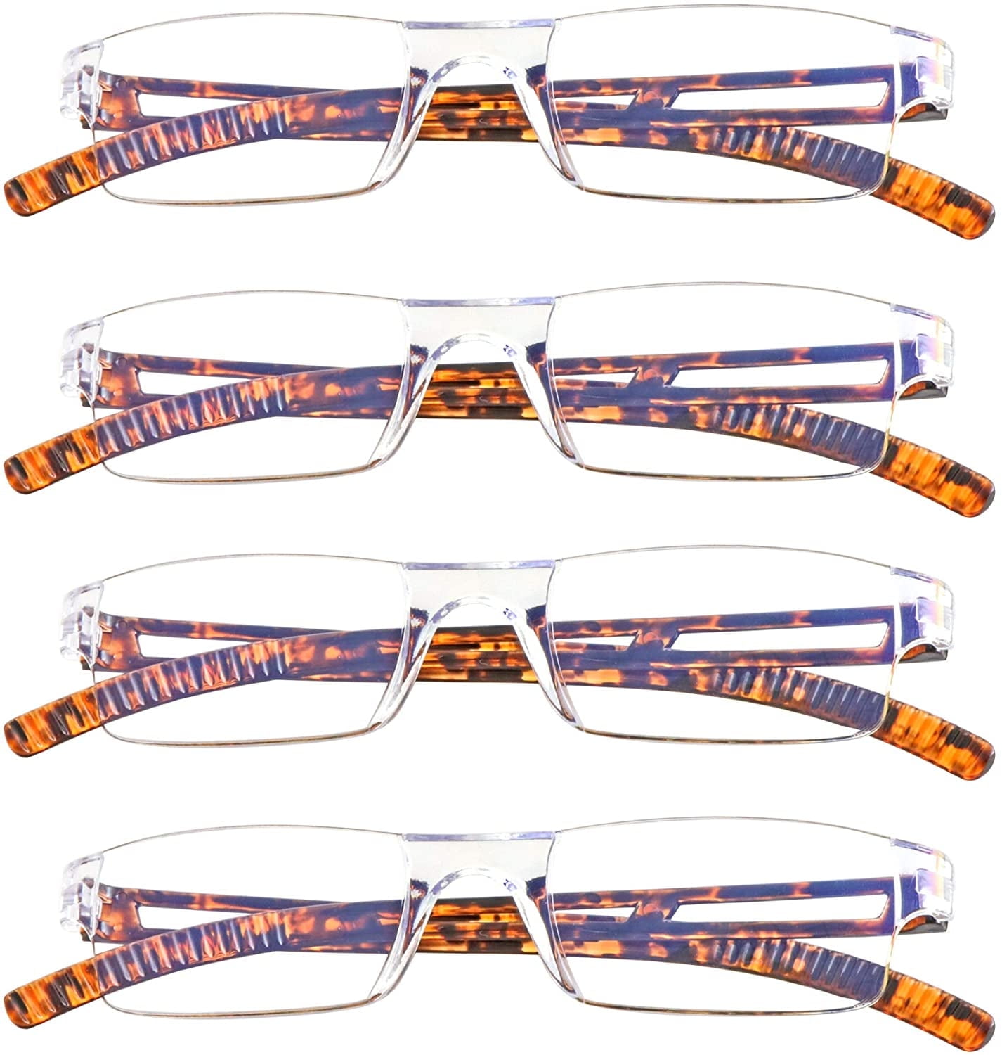 4 Pairs Reading Glasses, Blue Light Blocking Glasses, Computer Reading ...