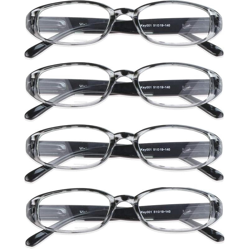 4 Pairs Reading Glasses with Spring Hinge, Blue Light Blocking Glasses ...