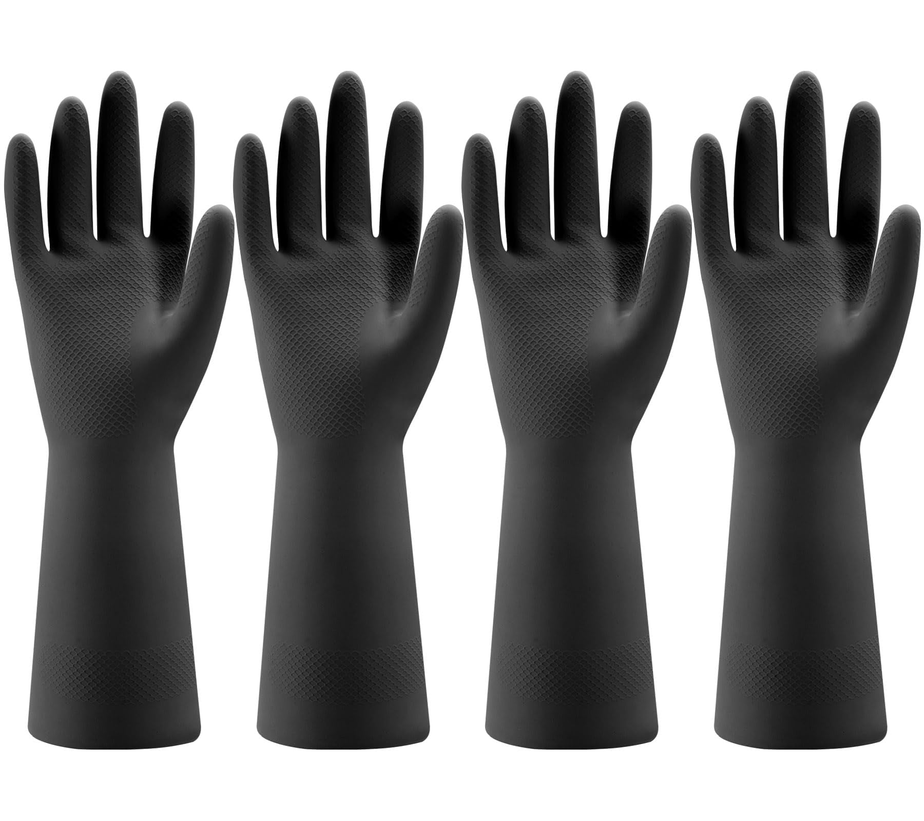 4 Pairs Rubber Kitchen Dishwashing Gloves - Reusable Household Cleaning ...