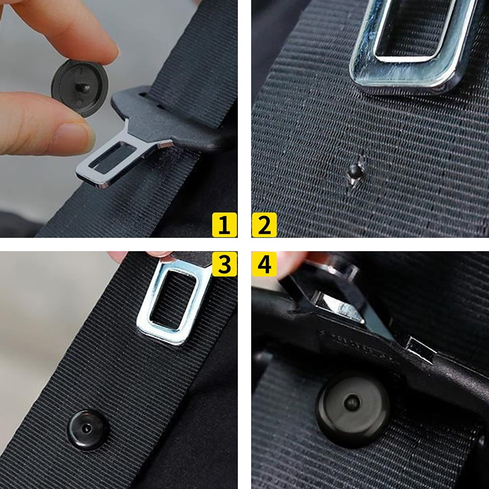 4 Pairs Seat Belt Button Buckle Stop - Fit Stopper Kit Black - Walmart.com