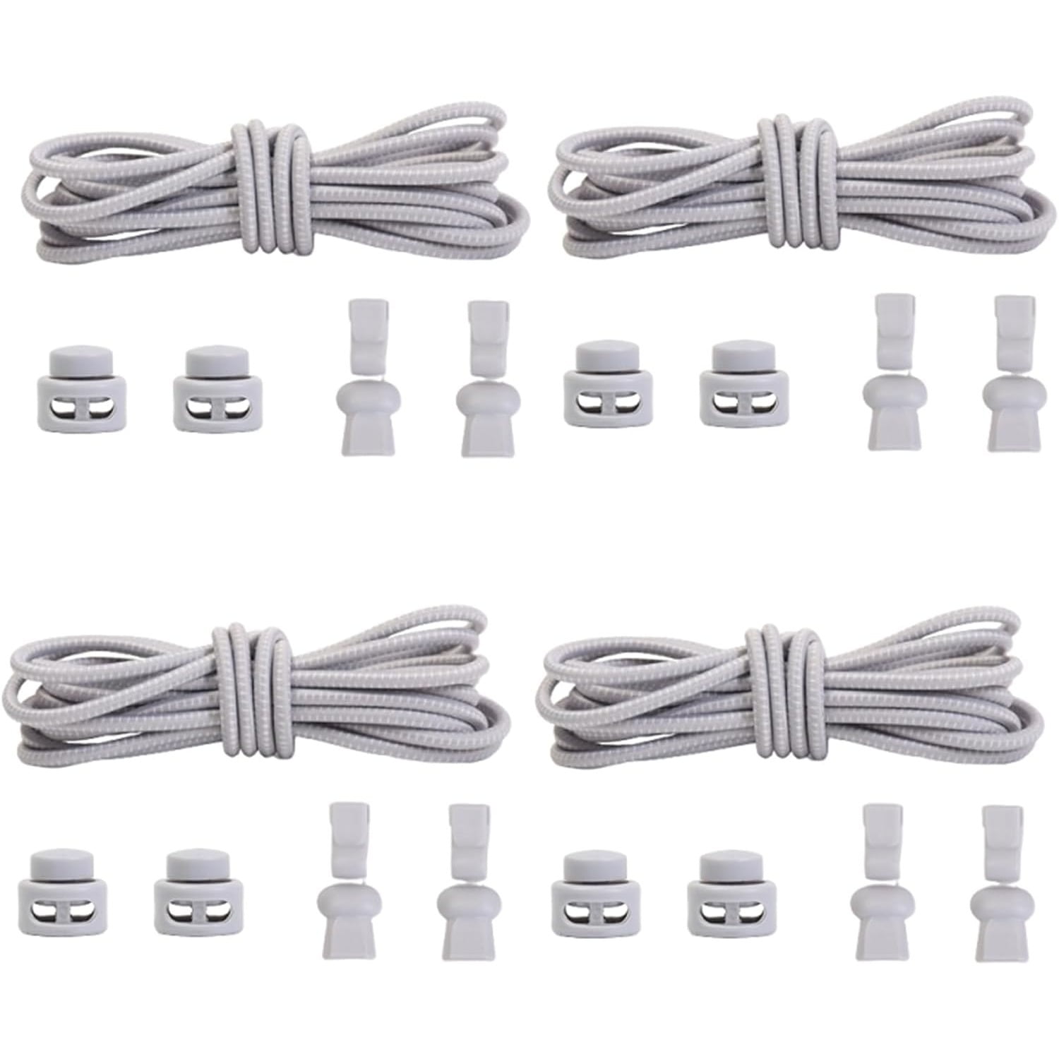 4 Pairs Shoe Laces Elastic Shoelace Spring Buckle, No-Tie Shoelaces ...