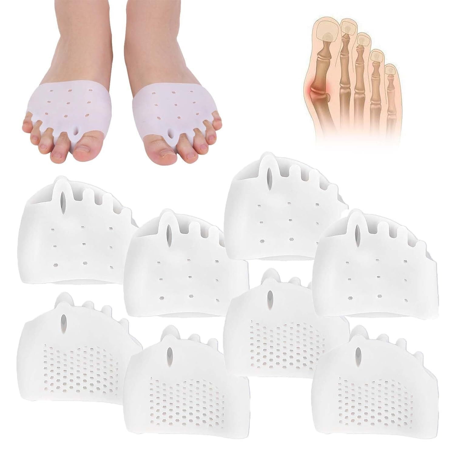 4 Pairs Silicone Toe Separator, 2025 New Upgrades Silicone Toe ...